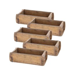 Novaliv 5x Holzkiste Vintage 30 x 15 x 10 cm Alte Ziegelform Holz EIN in Braun | Gr.: onesize