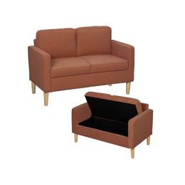 HOMCOM 2 Sitzer Sofa in Orange 117L x 63B x 79H cm | Gr.: onesize