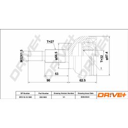 DR!VE+ Gelenksatz, Antriebswelle dp2110101863 f&uuml;r RENAULT