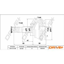 DRIVE+ Gelenksatz, Antriebswelle dp2110101089 f&uuml;r Fiat LANCIA ALFA ROMEO