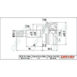 DRIVE+ Gelenksatz, Antriebswelle dp2110101494 f&uuml;r TOYOTA