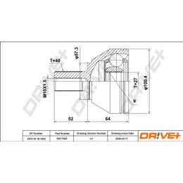 DRIVE+ Gelenksatz, Antriebswelle dp2110101925 f&uuml;r Volvo LAND ROVER