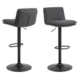 ACTONA GROUP Barhocker &raquo;Flynn&laquo; Set, 2 Stk. tlg. Barhocker, Basel dunkelgrau, Trompete Gestell, 2 stk grau B/H/T: 44cm x 107cm x 53cm, Stoff