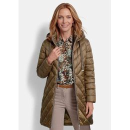 GOLDNER Kurzgr&ouml;&szlig;e: Kurzmantel mit Kapuze und Stehkragen in camel | Gr.: 19
