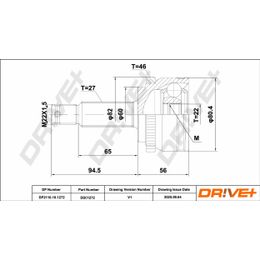 DRIVE+ Gelenksatz, Antriebswelle dp2110101272 f&uuml;r HYUNDAI KIA