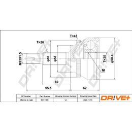 DR!VE+ Gelenksatz, Antriebswelle dp2110101480 f&uuml;r TOYOTA