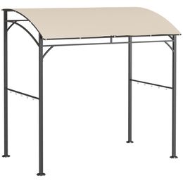 Outsunny Grillpavillon,, Beige, Metall, 150x220x215 cm, Sonnen- & Sichtschutz, Pavillons & Pergolas, Pavillons