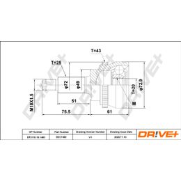 DRIVE+ Gelenksatz, Antriebswelle dp2110101460 f&uuml;r Suzuki