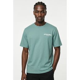 Jack & Jones JACK & JONES Herren T-Shirt "JPRBLAOSCAR SS TEE FST", gr&uuml;n, Gr. M, unifarben, Jersey, Obermaterial: 100% Baumwolle, Shirts, mit Logo Schriftzug