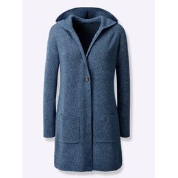 Sieh an! Strickjacke in rauchblau-bleu-meliert | Gr.: 46
