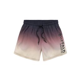 Buffalo Badeshorts in schwarz-orange | Gr.: L