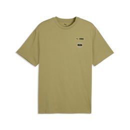 Puma Herren T-Shirt "Graphics Relaxed Stacked T-Shirt Herren", beige, Gr. XS, bedruckt, Obermaterial: 100% Baumwolle. Rippe: 80% Baumwolle, 20%