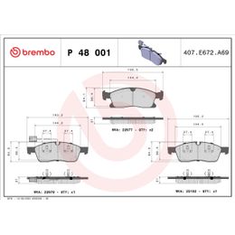 Brembo Bremsbelagsatz, Scheibenbremse p48001 f&uuml;r MASERATI