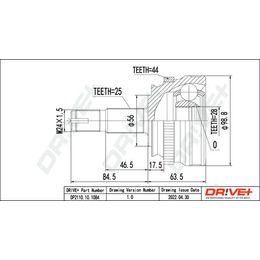 DR!VE+ Gelenksatz, Antriebswelle dp2110101084 f&uuml;r Fiat