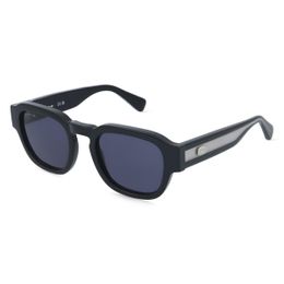 Lacoste L6090S | Unisex-Sonnenbrille | Fassung: Vollrand, Eckig, Kunststoff, Schwarz | Glasfarbe: Blau