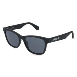 Adidas Originals OR0069 | Unisex-Sonnenbrille | Fassung: Vollrand, Quadratisch, Kunststoff, Schwarz Matt | Glasfarbe: Grau