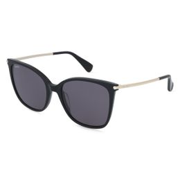 MaxMara Max Mara MM0202 | Damen-Sonnenbrille | Fassung: Vollrand, Cat Eye, Acetat, Schwarz Gl&auml;nzend | Glasfarbe: Grau
