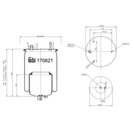 febi bilstein Federbalg, Luftfederung 170821 Hinterachse 228mm f&uuml;r Volvo