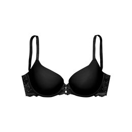 Lascana Damen Schalen-BH, Gr. 70, schwarz, Spitze, Obermaterial: 86% Polyamid, 8% Polyester, 6% Elasthan, BHs, mit B&uuml;gel und h&uuml;bschem Spitzenr&uuml;cken,