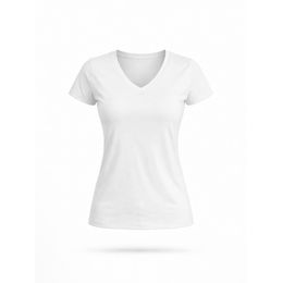 Leafletic Shirt 'Leafletic Women&rsquo;s Short Sleeve V-Neck T-Shirt' Damen Gr&ouml;&szlig;e S wei&szlig;