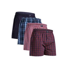 DANISH ENDURANCE Boxer shorts 'Organic Woven' male size XXL marine blue / Light blue / Red / Dark red / White