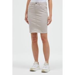 SOCCX Damen Jeansrock, beige, Gr. S, unifarben, Denim/Jeans, Material: 85% Baumwolle, 12% Polyester, 3% Elasthan, R&ouml;cke, mit Gehschlitz