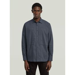 G-Star Raw G-STAR Herren Langarmshirt "Panelled Pocket Regular Shirt", grau, Gr. XL, Obermaterial: 58% Baumwolle, 22% Polyester, 20% Baumwolle, Shirts