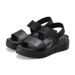 Damen Sandale "Sommerschuhe, Sandalette, Ledersandalette, offener Schuh, Ledersandale", French Connection, Gr. 36, schwarz, Obermaterial: 100%