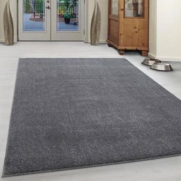Ayyildiz Teppiche Teppich &raquo;ATA, auch als L&auml;ufer und in rund&laquo; rechteckig 10 mm H&ouml;he Kurzflor, uni, gro&szlig;e Farbauswahl, robust, Fu&szlig;bodenheizungsgeeignet grau Kunstfaser B 