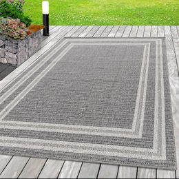 Ayyildiz Teppiche Outdoorteppich &raquo;ARUBA 4901, auch als L&auml;ufer&laquo; rechteckig 6 mm H&ouml;he Pflegeleicht, Modern, In- und Outdoor geeignet grau Polypropylen B : 80cm 1 Stk., 