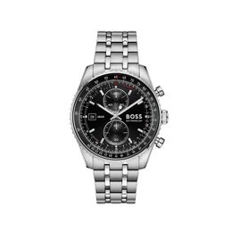 BOSS Herren BOSS Chronograph &raquo;SKYTRAVELLER&laquo; Quarzuhr, Armbanduhr, Herrenuhr, Edelstahlarmband, analog, Tag silber Einheitsgr&ouml;&szlig;e