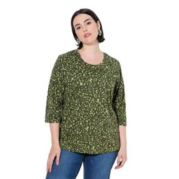 Ulla Popken Shirt in dunkel khaki | Gr.: 62/64