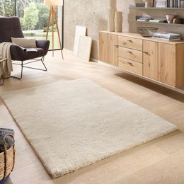Theko Orientteppich &raquo;Atlas Nomad Uni, handgekn&uuml;pft&laquo; rechteckig 24 mm H&ouml;he echter Berber aus Marokko, reine Wolle, Woll-Shaggy, Wohnzimmer beige 