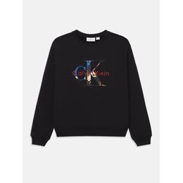Calvin Klein Sweatshirt Jungen Gr&ouml;&szlig;e 152 blau / dunkelrot / schwarz