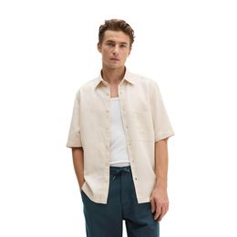 Marc O'Polo MARC O'POLO Herren Kurzarmhemd "aus weichem TENCEL Lyocell - Mix", beige, Gr. S, unifarben, Obermaterial: 47% Lyocell, 32% Leinen, 21% Baumwolle,