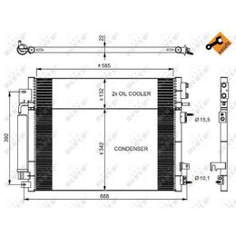NRF Kondensator, Klimaanlage EASY FIT 350037 f&uuml;r DODGE Chrysler