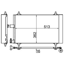 Mahle Kondensator, Klimaanlage ac585001s f&uuml;r Peugeot Citro&euml;n