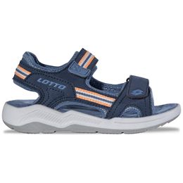 Lotto M&auml;dchen Sandale, Gr. 28, blau, Synthetik, mehrfarbig, Schuhe, - mit Flexkerben f&uuml;r einen nat&uuml;rlichen Bewegungsablauf