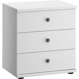 Wiemann Nachtkonsole &raquo;G&ouml;teborg&laquo; vormontiert wei&szlig; Holzwerkstoff B/H/T: 50cm x 57cm x 36cm, 3 Stk., 3 Stk.