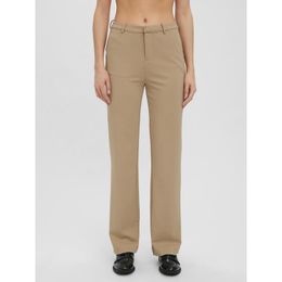 V&eacute;ro Moda Vero Moda Damen Anzughose &raquo;VMZAMIRA MW SLIM STRAIGHT PANT NOOS&laquo; Materialmix beige XS, L&auml;nge 34