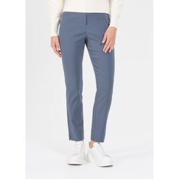 Stehmann Damen Stoffhose "Loli", blau, Gr. 44, unifarben, Web, Obermaterial: 72% Viskose, 25% Polyamid, 3% Elasthan, Hosen, Sommerhose mit Schlitz am