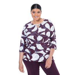 Ulla Popken Shirt in dunkle pflaume | Gr.: 50-52