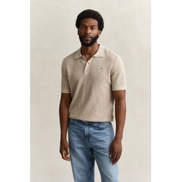 Gant Herren Poloshirt "MICRO TEXTURED COTTON", beige, Gr. XXXL, unifarben, Jersey, Obermaterial: 100% Baumwolle, Shirts, Regular fit mit Polokragen