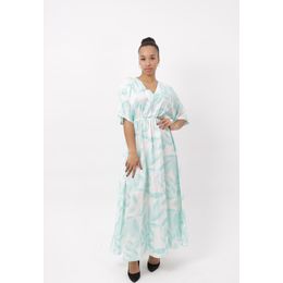 Elara Kleid Damen Gr&ouml;&szlig;e 40 cyanblau / wei&szlig; Sommerkleid