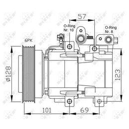 NRF Kompressor, Klimaanlage EASY FIT 32204 f&uuml;r HYUNDAI KIA