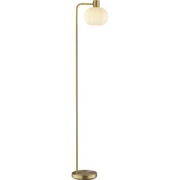 Brilliant Stehlampe &raquo;Fanny&laquo; E27 1 Stk. 160 x 23 x 32 cm, Glasschirm, 1x E27 Fassung, wei&szlig;, messingfarben gold 1, H: 160cm, 1 Stk.