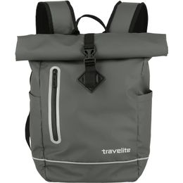 Travelite Damen Travelite Freizeitrucksack &raquo;BASICS Roll-Up Rucksack aus Plane&laquo; mit variablem Roll-Up-Verschluss grau B/H/T: 26cm x 60cm x 15cm