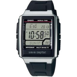 CASIO FUNK Herren Funkchronograph Quarzuhr, Armbanduhr Herren, Digitaluhr,Funkuhr, Resinarmband,Weltzeit schwarz Einheitsgr&ouml;&szlig;e
