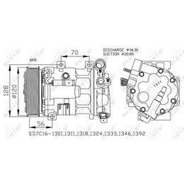 NRF Kompressor, Klimaanlage 32682 f&uuml;r Peugeot Citro&euml;n