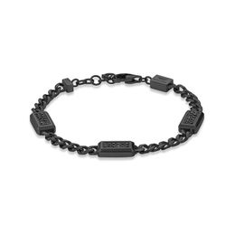 Police Herren Armband &raquo;Jet&laquo; mit Kristallstein (synth.) schwarz 21,5cm, Edelstahl